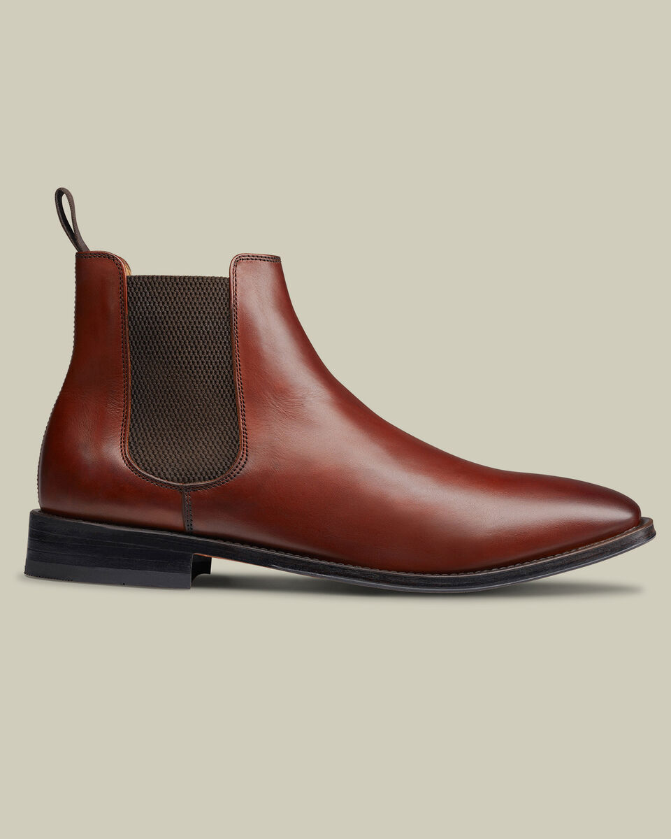 Leather Chelsea Boots - Chestnut Brown | Charles Tyrwhitt
