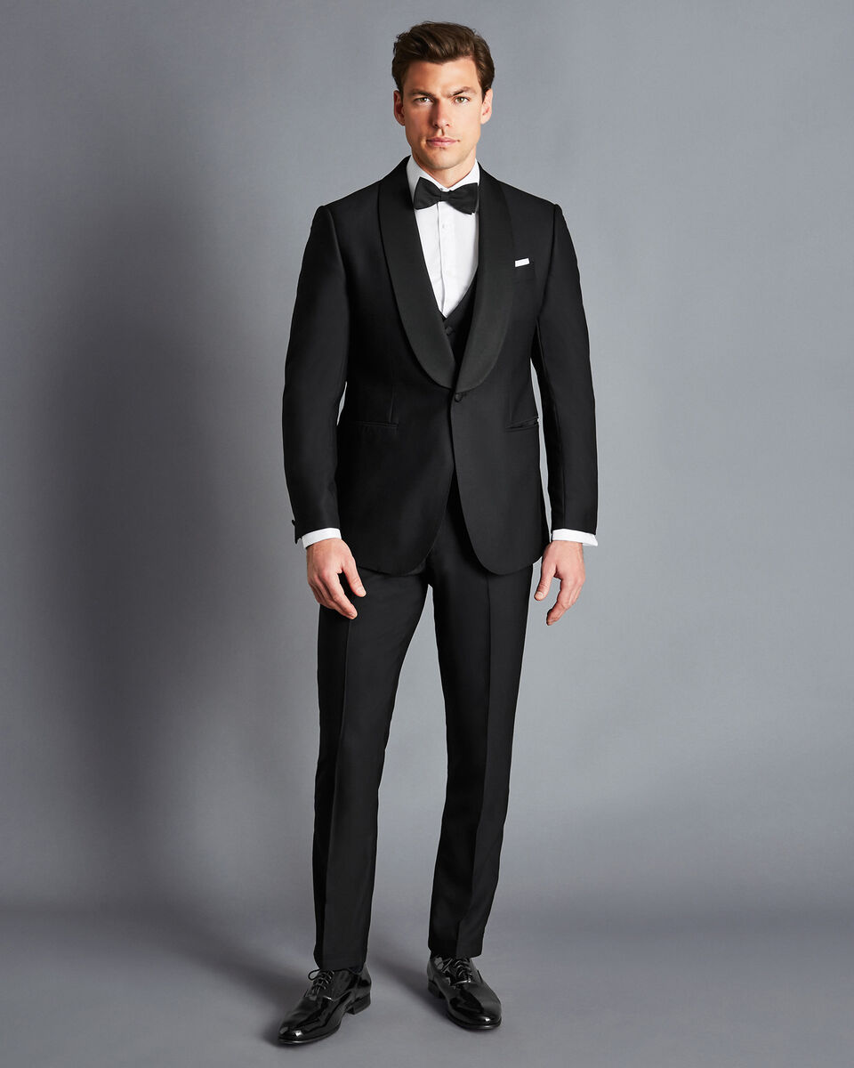 Shawl Lapel Dinner Suit Jacket - Black | Charles Tyrwhitt