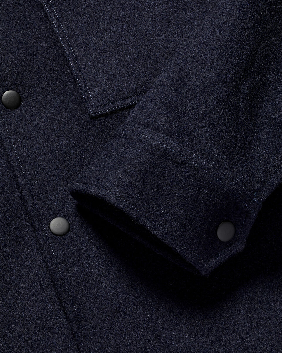 Wool Harrington Jacket - Navy | Charles Tyrwhitt