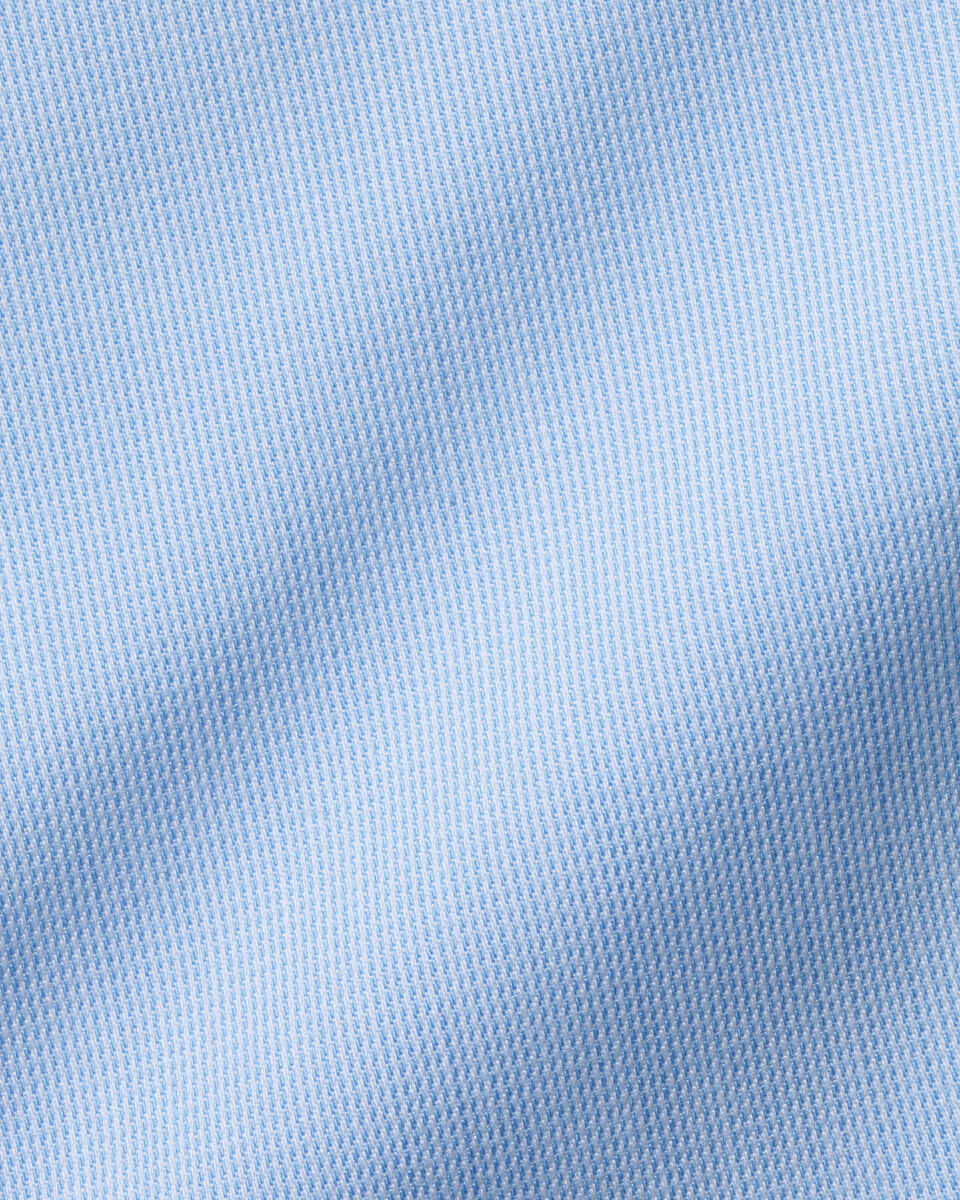 Semi-Cutaway Collar Twill Printed Trim Shirt - Sky Blue | Charles Tyrwhitt