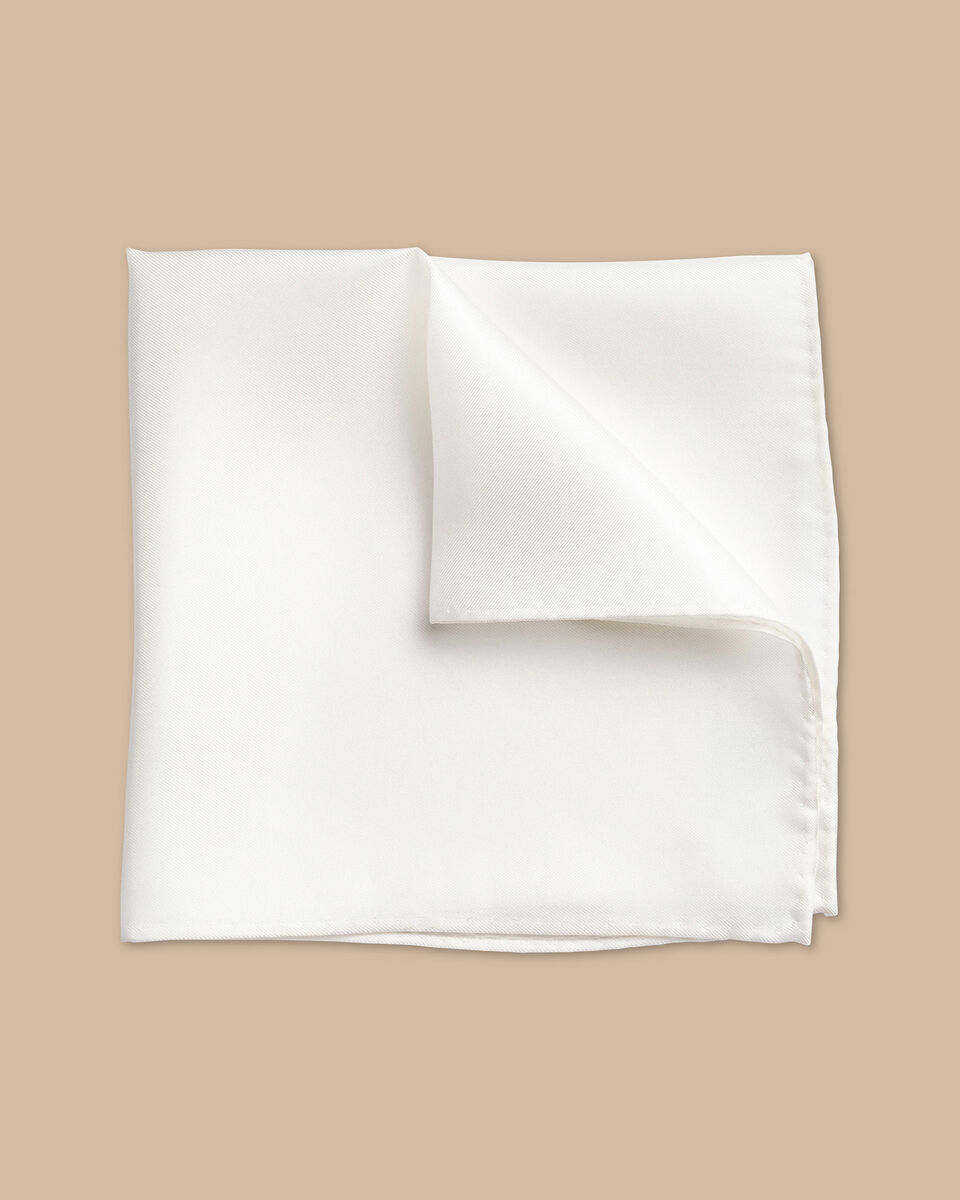Evening Silk Pocket Square - White | Charles Tyrwhitt