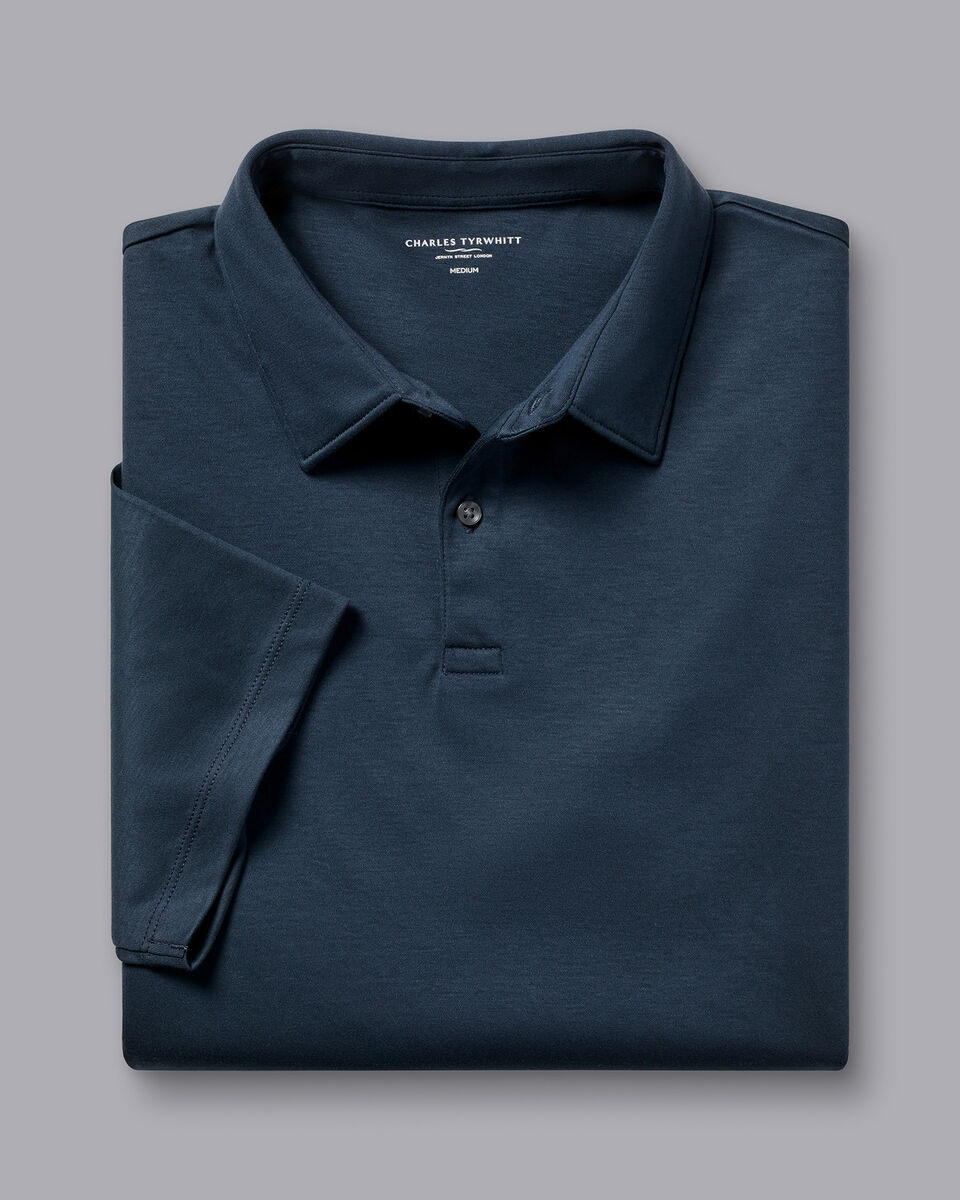 Smart Jersey Polo - Petrol Blue | Charles Tyrwhitt