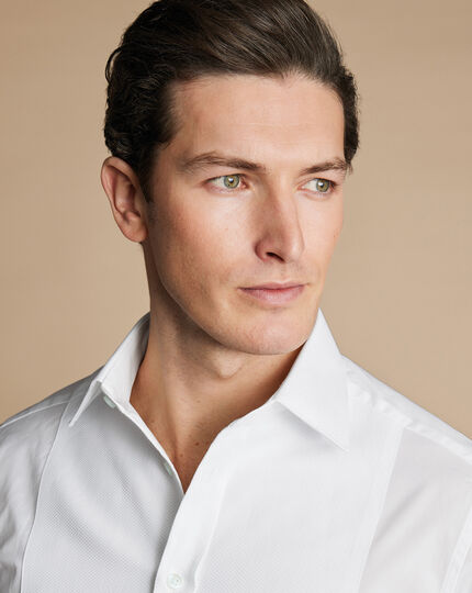 Classic Collar Marcella Bib Tuxedo Shirt - White | Charles Tyrwhitt