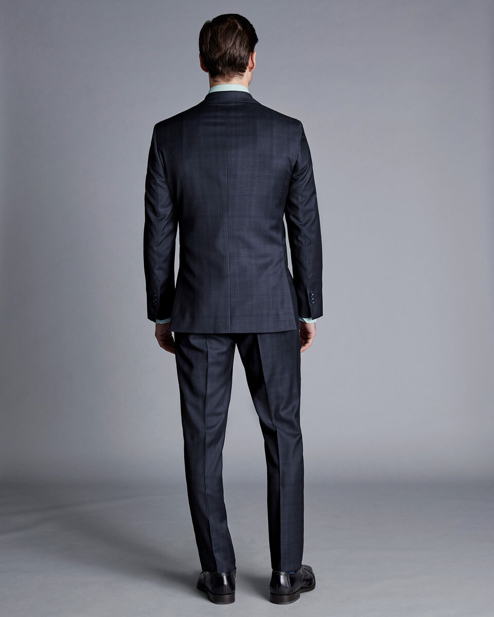 Ultimate Performance Check Suit - Navy | Charles Tyrwhitt