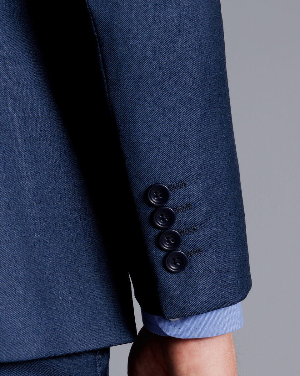 Natural Stretch Twill Suit - Mid Blue | Charles Tyrwhitt