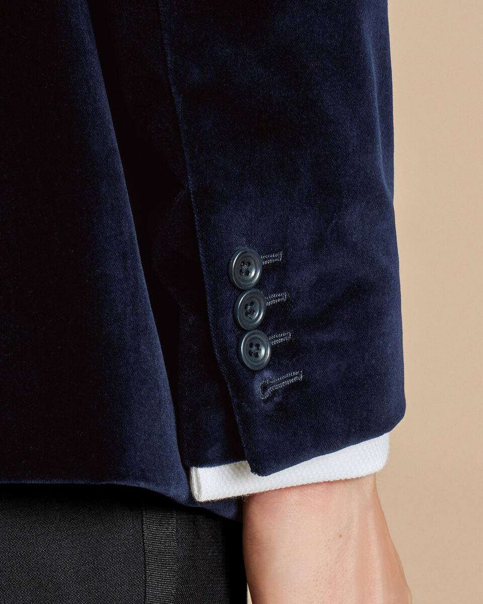Italian Velvet Jacket - Navy | Charles Tyrwhitt