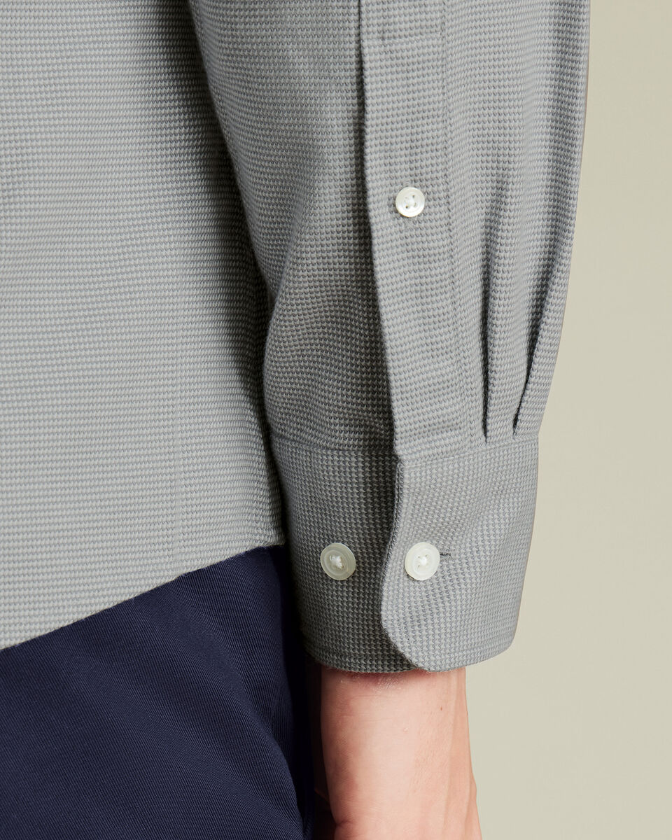 Dobby Flannel Shirt - Light Grey | Charles Tyrwhitt