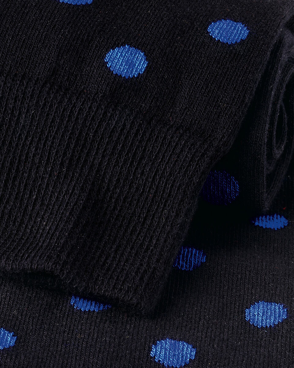 Chaussettes à Pois - Noir et Bleu Cobalt | Charles Tyrwhitt