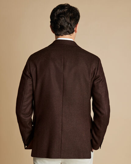 Wool Texture Jacket - Chocolate Brown | Charles Tyrwhitt