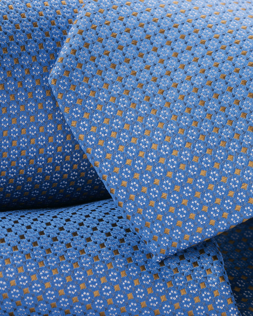 Mini Floral Pattern Silk Tie - Cornflower Blue | Charles Tyrwhitt