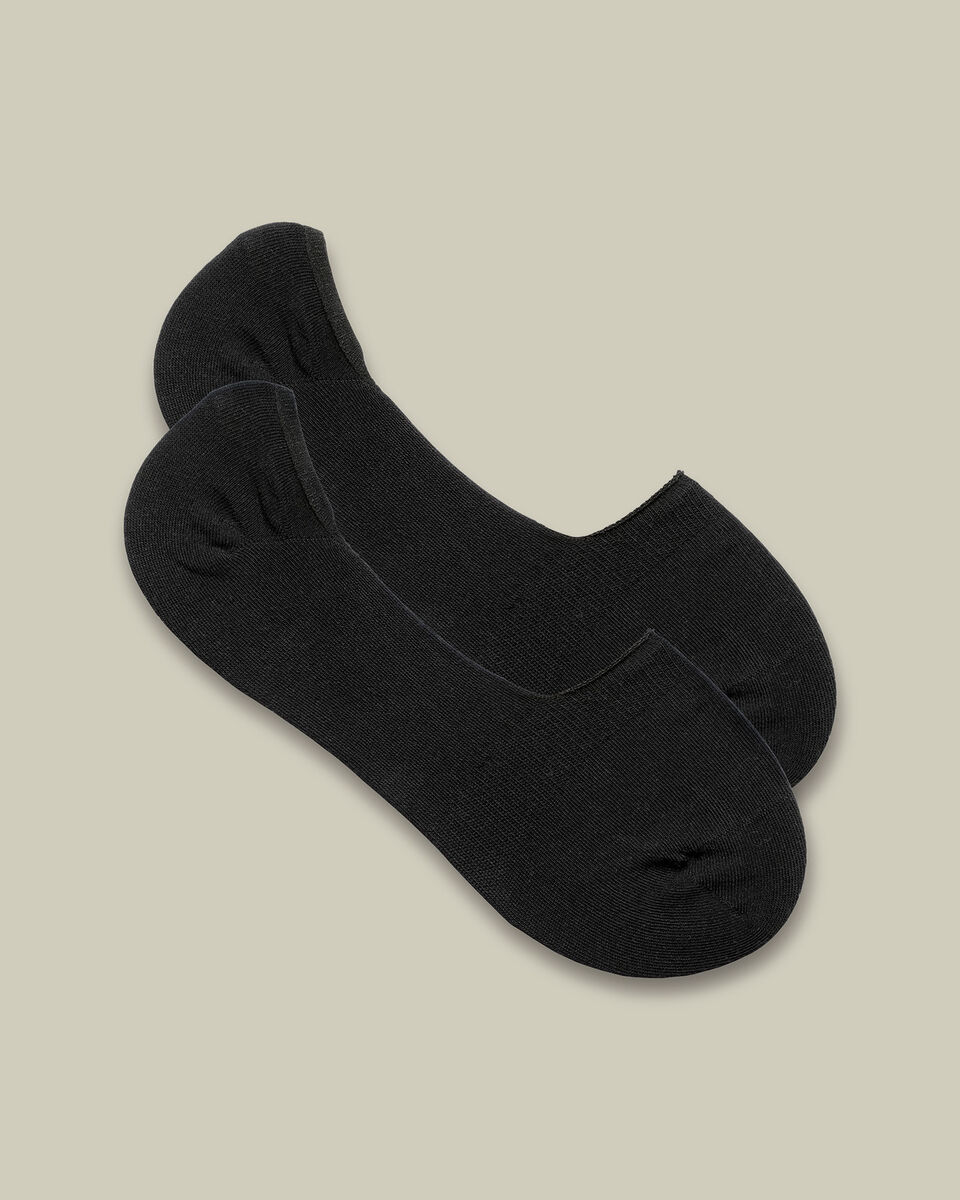 2 Pack Invisible Socks - Black | Charles Tyrwhitt