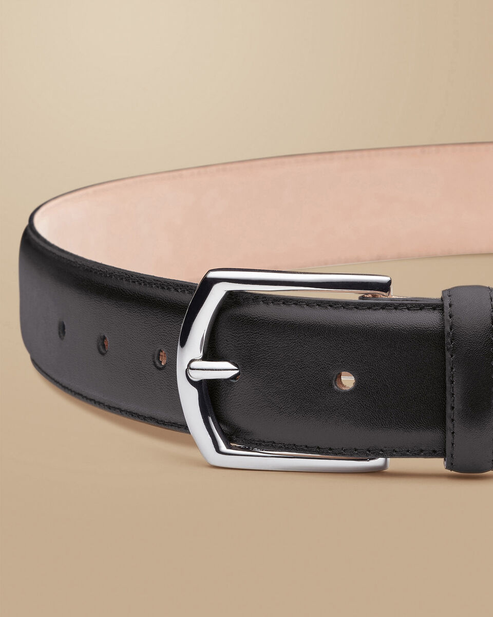 Made in England Leather Formal Belt - Black | Charles Tyrwhitt