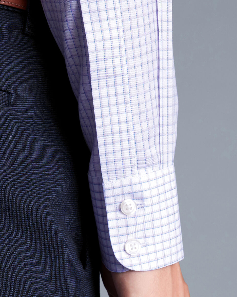 Non-Iron Two Color Check Shirt - Lilac Purple | Charles Tyrwhitt