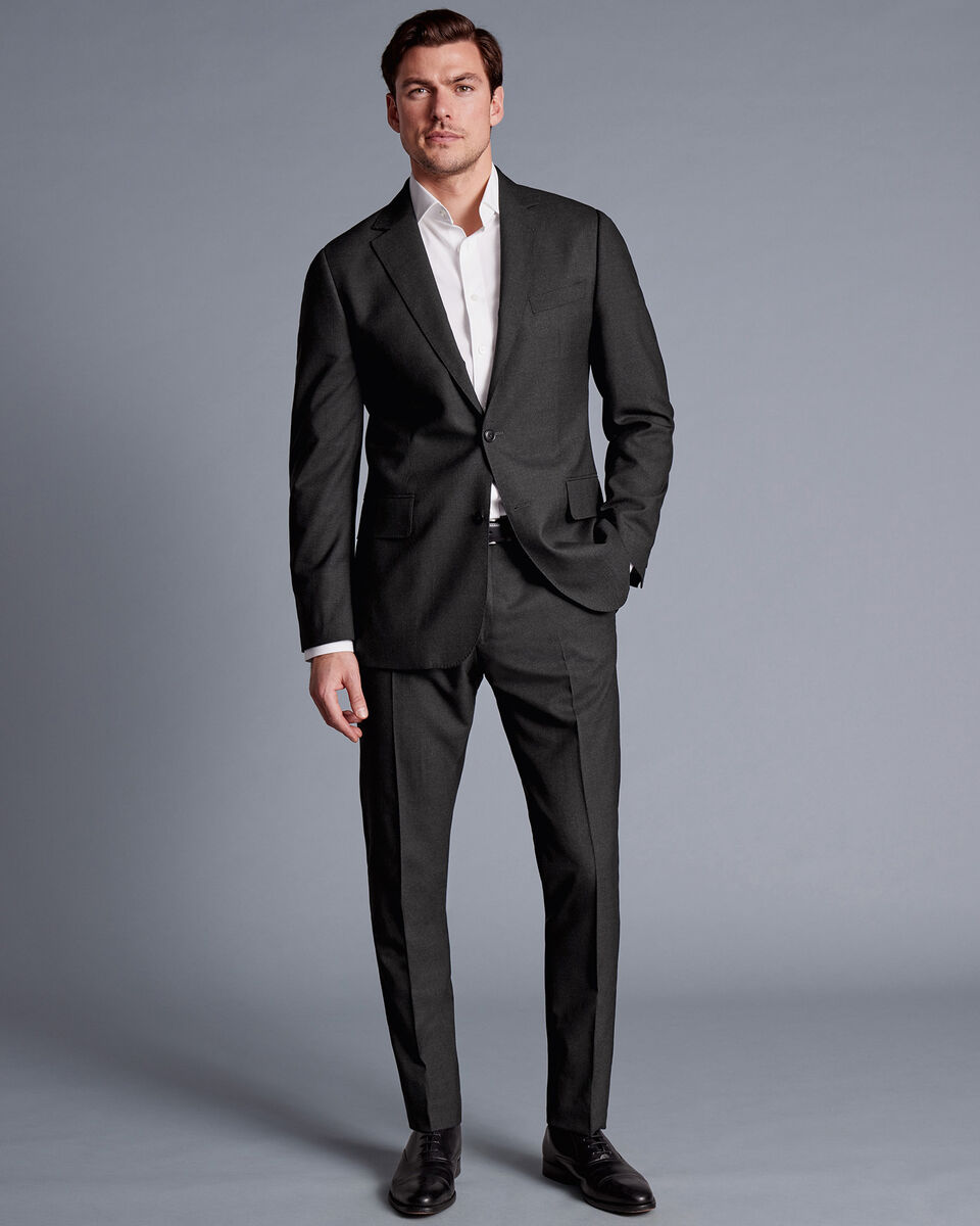 Italian Luxury Suit Jacket - Charcoal Grey | Charles Tyrwhitt
