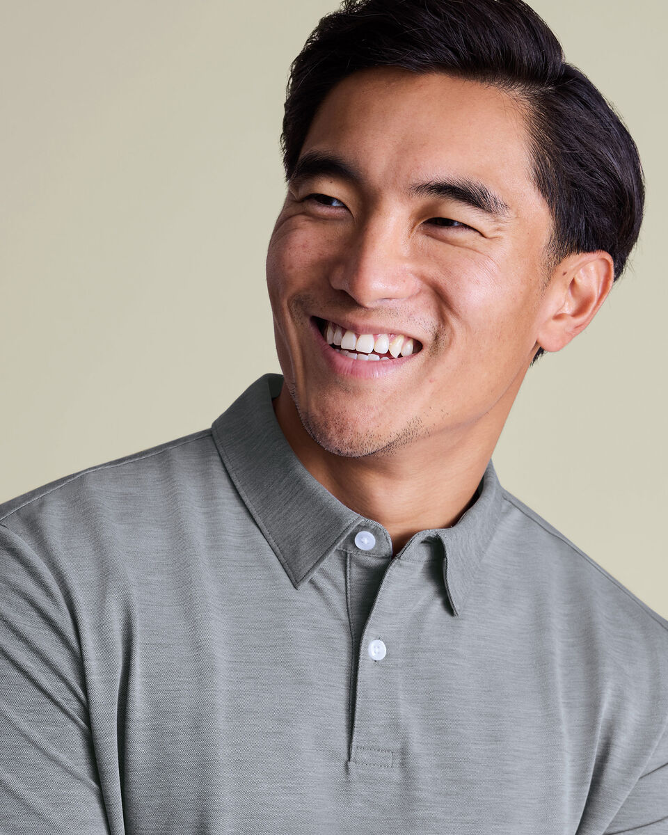 Performance Jersey Polo - Flint Gray | Charles Tyrwhitt
