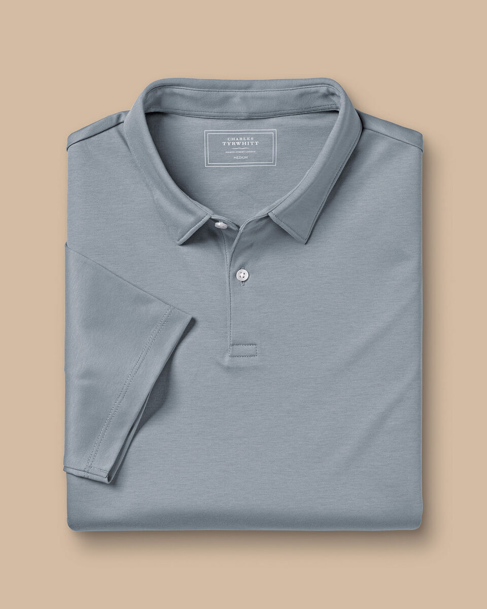 Smart Jersey Polo - Silver | Charles Tyrwhitt