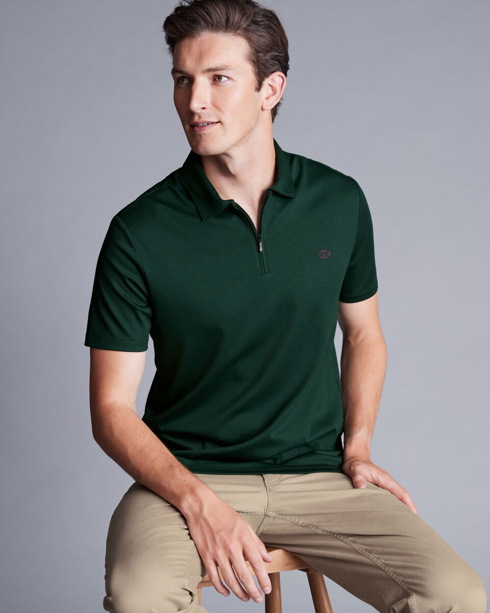 New York Jets Jersey Polo - Dark Green | Charles Tyrwhitt