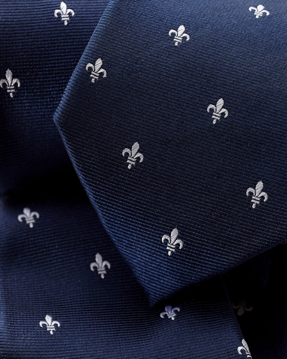 Silk Fleur-de-lys Tie - French Blue | Charles Tyrwhitt