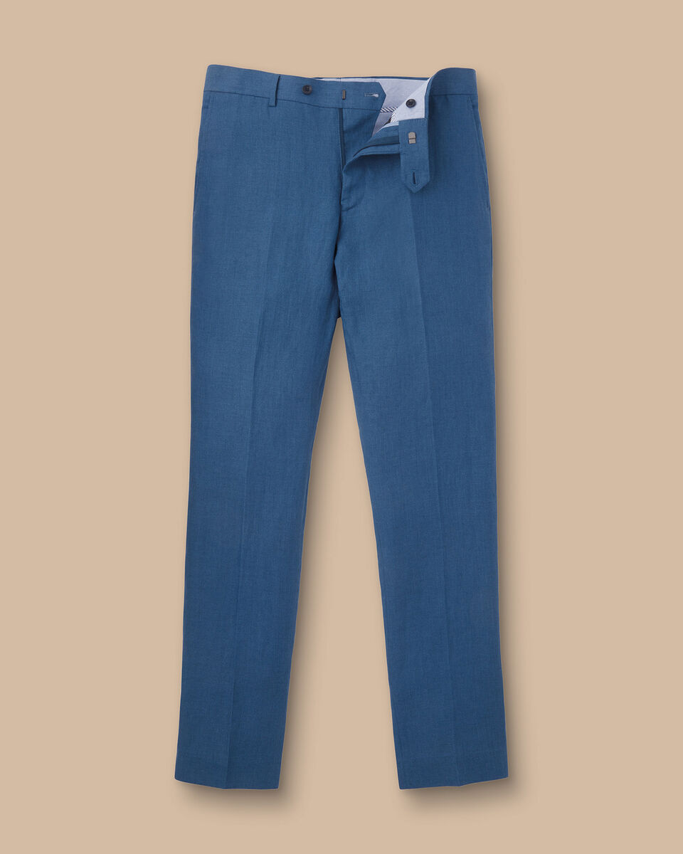 Linen Pants - Royal Blue | Charles Tyrwhitt