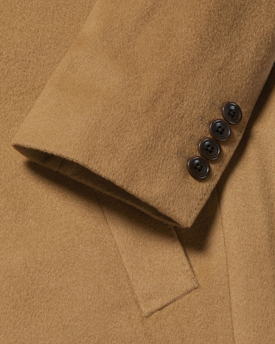 Wool Overcoat - Camel | Charles Tyrwhitt
