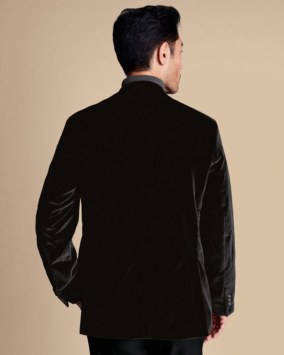 Italian Velvet Jacket - Black | Charles Tyrwhitt