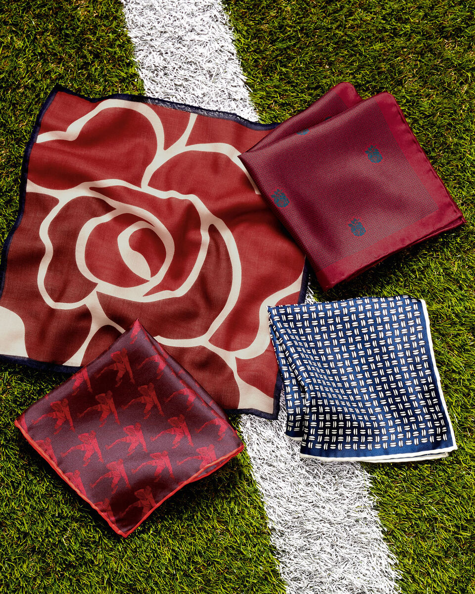 England Rugby Rugby Ball Pocket Square - Blue | Charles Tyrwhitt