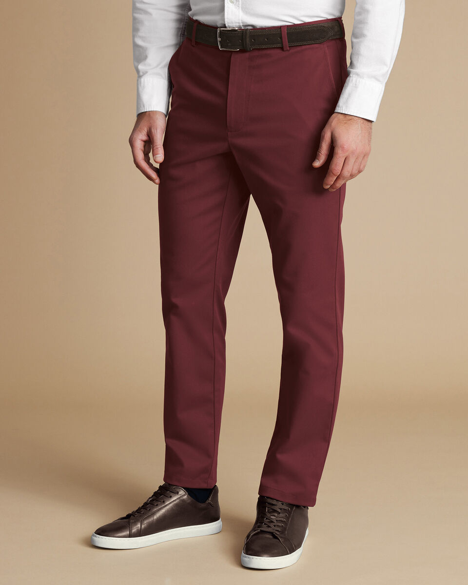 Ultimate Non-Iron Chinos - Maroon Red | Charles Tyrwhitt