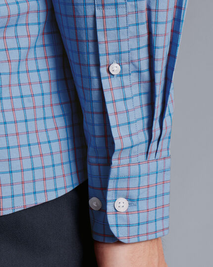 Button-Down Collar Non-Iron Stretch Poplin Fine Check Shirt ...