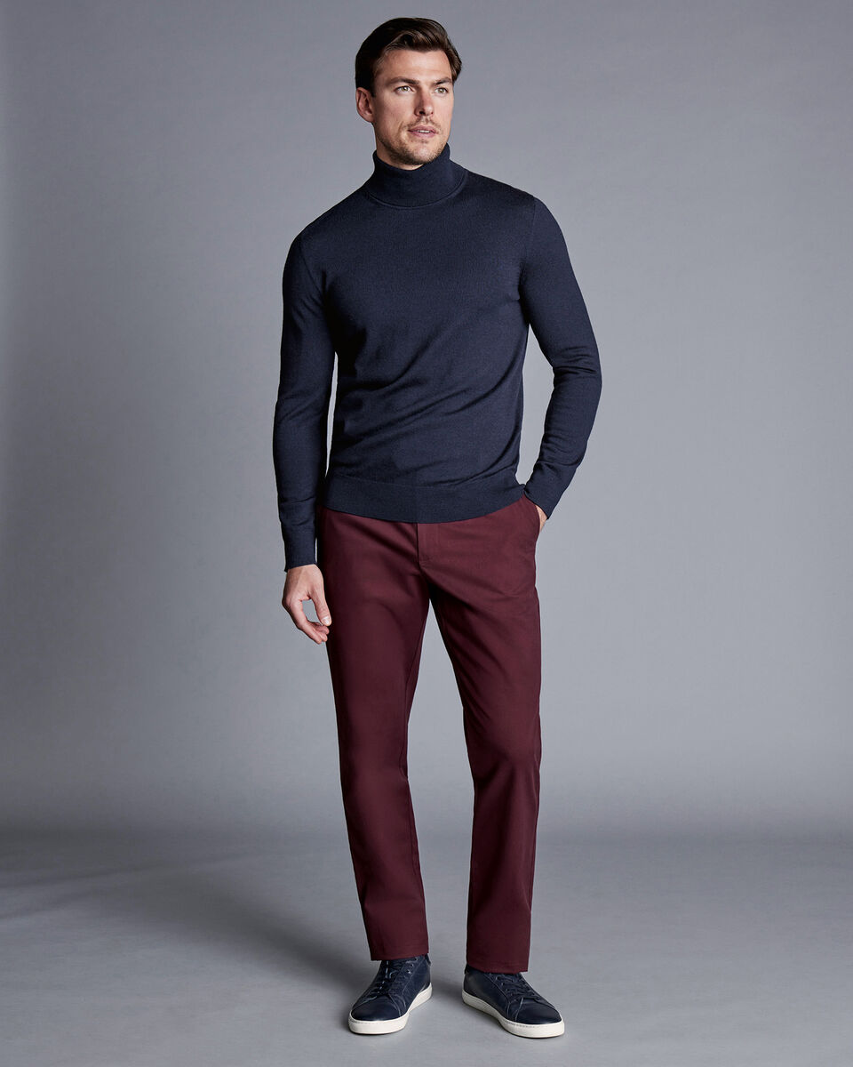 Ultimate Non-Iron Chinos - Wine Red | Charles Tyrwhitt