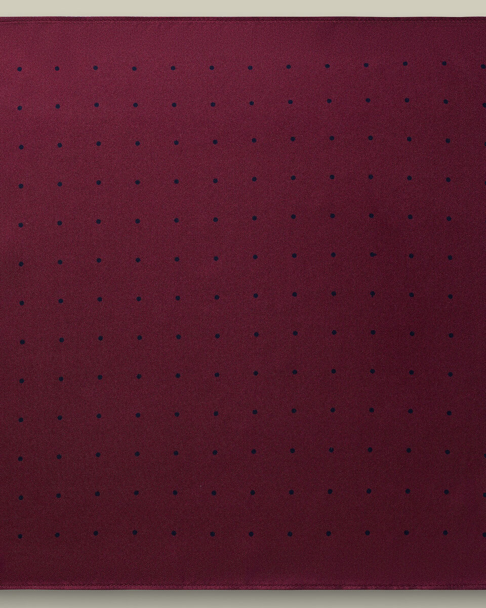 Silk Spot Pocket Square - Maroon Red | Charles Tyrwhitt