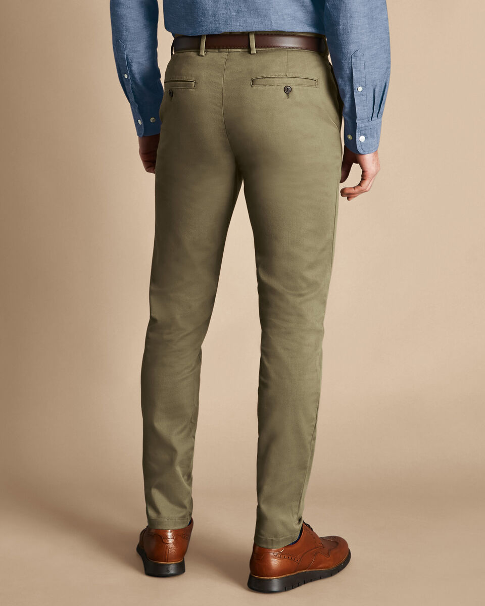 Ultimate Non-Iron Chinos - Olive Green | Charles Tyrwhitt