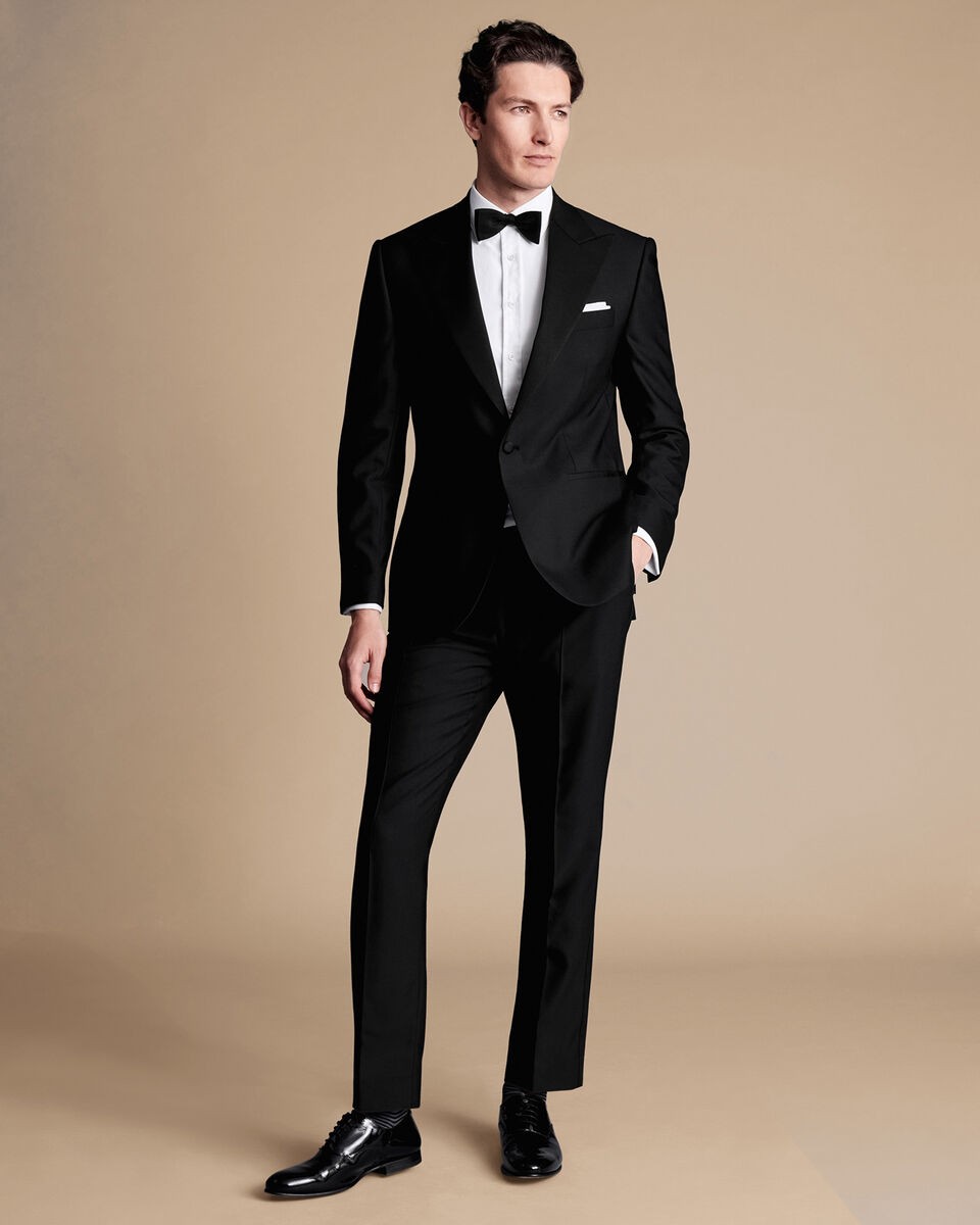 Peak Lapel Tuxedo Jacket - Black | Charles Tyrwhitt