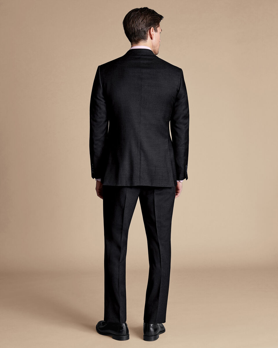 Natural Stretch Twill Suit - Black | Charles Tyrwhitt