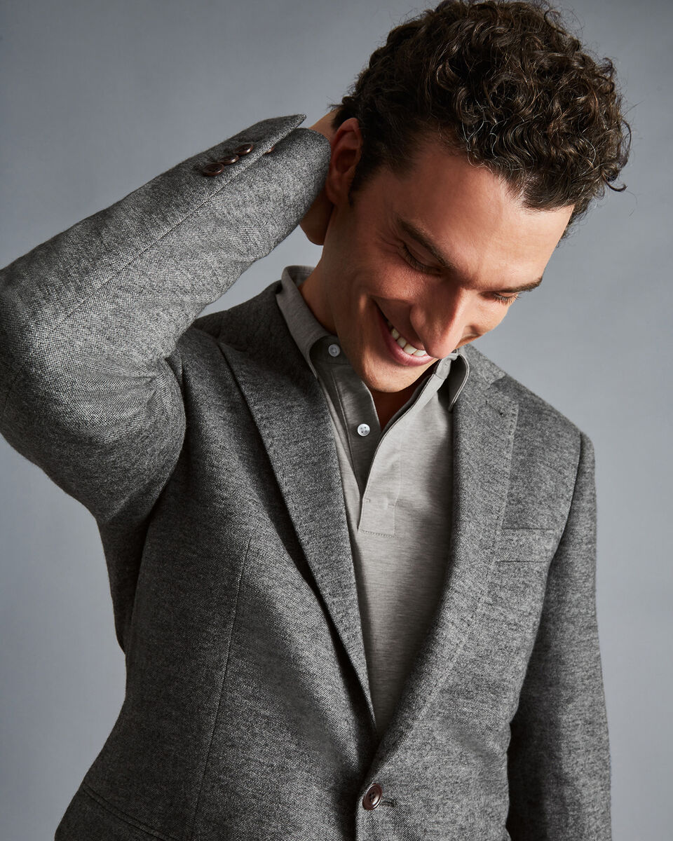 Texture Jacket - Grey Melange | Charles Tyrwhitt