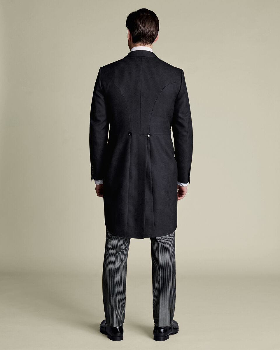 Morning Suit Tail Coat - Black Herringbone | Charles Tyrwhitt