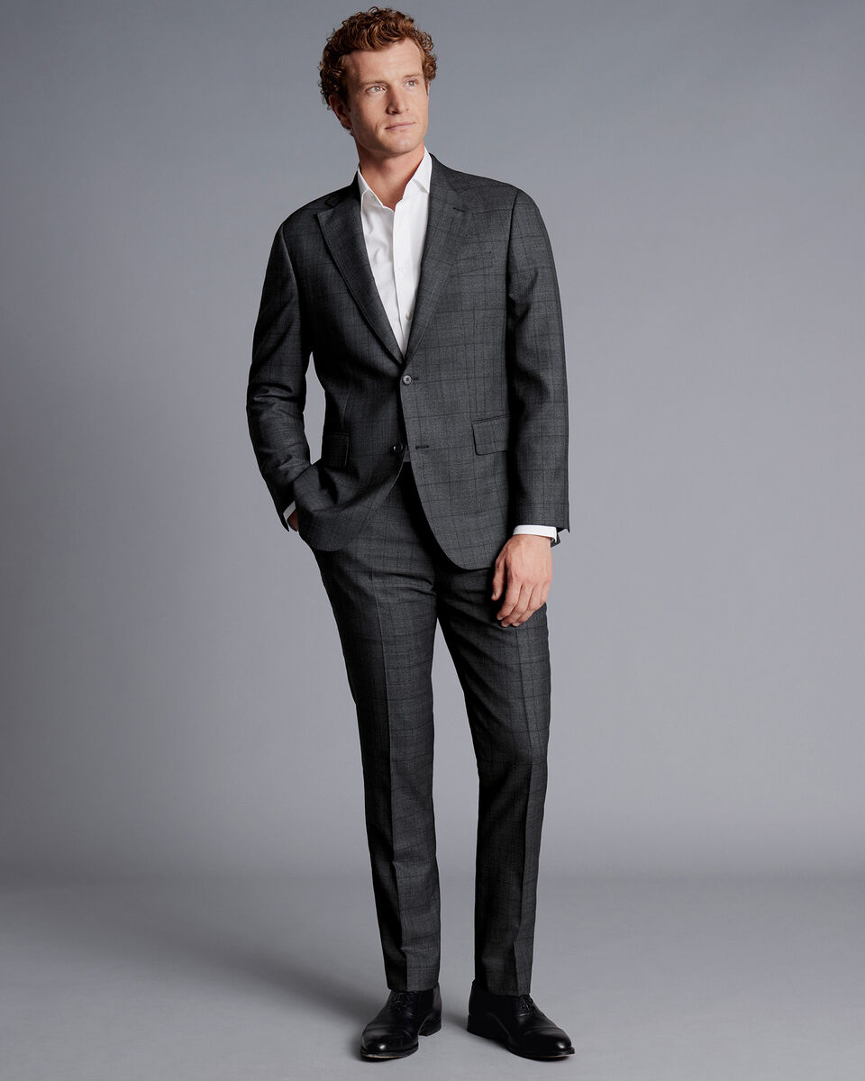 Ultimate Performance Check Suit - Charcoal | Charles Tyrwhitt