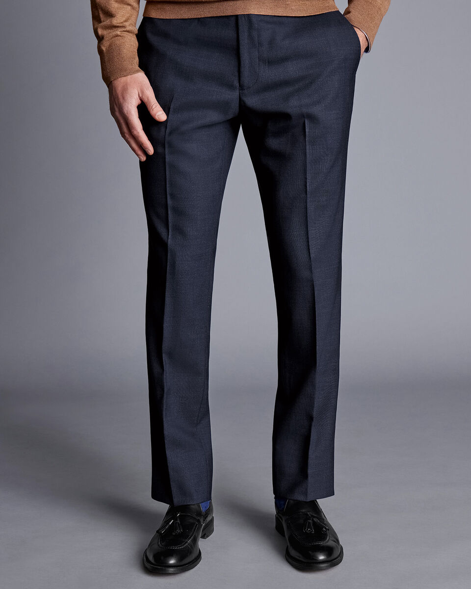 Smart Italian Luxury Pants - Ink Blue | Charles Tyrwhitt