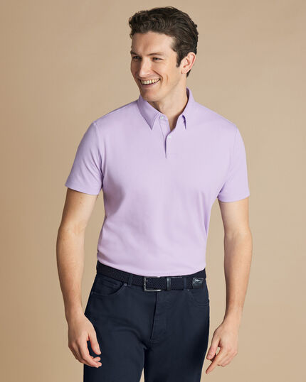 Smart Jersey Polo - Lilac Purple | Charles Tyrwhitt