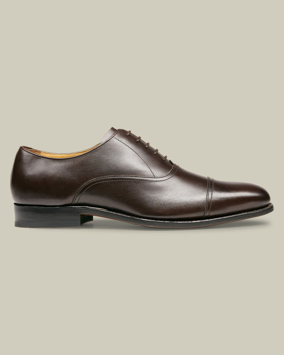 Leather Oxford Shoes - Dark Chocolate | Charles Tyrwhitt