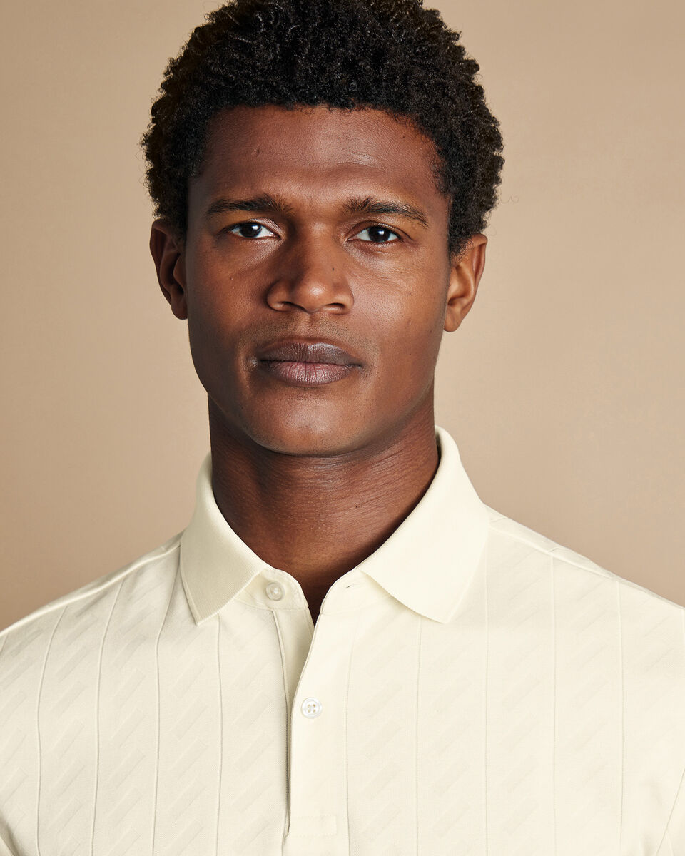 Textured Polo - Cream | Charles Tyrwhitt