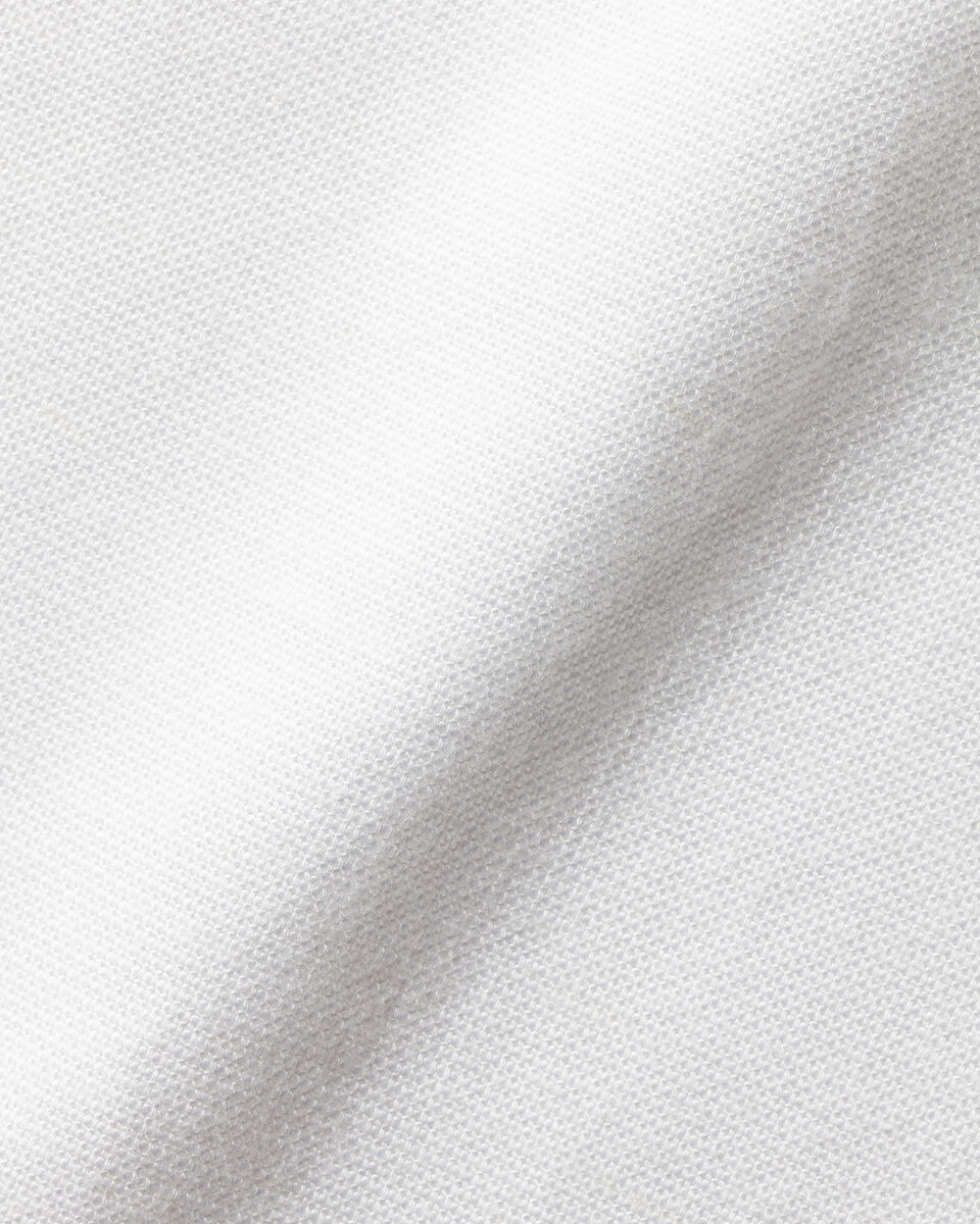 Collarless Cotton Linen Shirt - White | Charles Tyrwhitt
