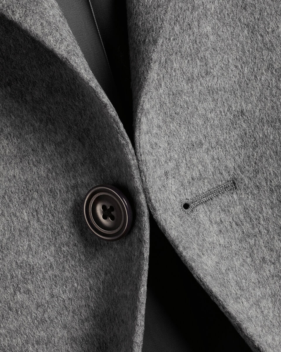 Wool Overcoat - Light Grey | Charles Tyrwhitt