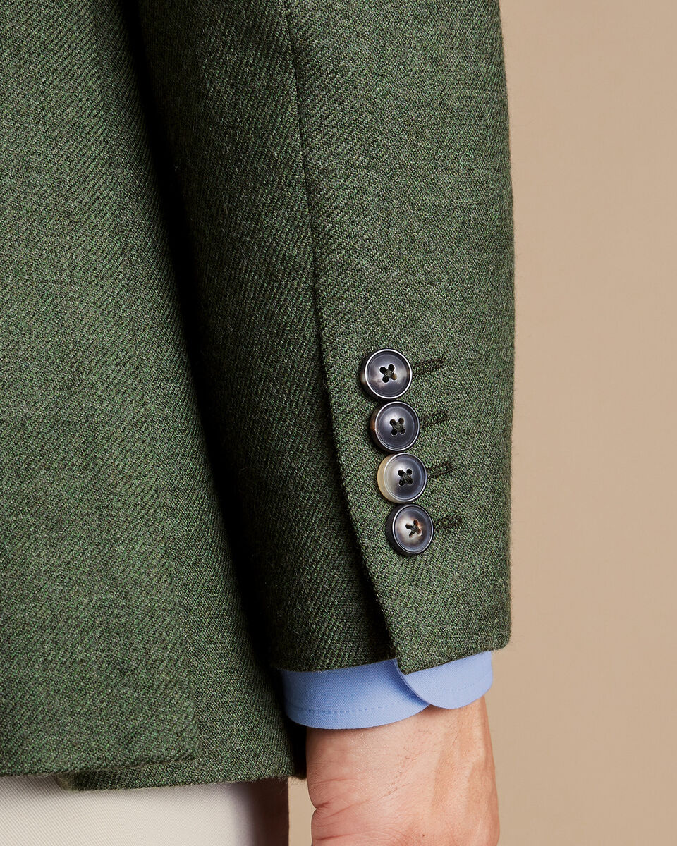 Twill Wool Texture Jacket - Sage Green | Charles Tyrwhitt