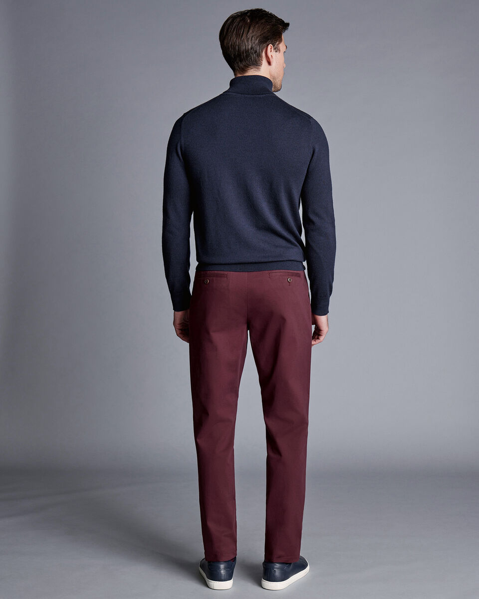 Ultimate Non-Iron Chinos - Wine Red | Charles Tyrwhitt