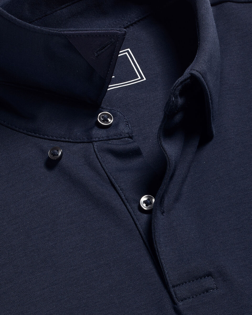 Smart Long Sleeve Jersey Polo - Navy | Charles Tyrwhitt