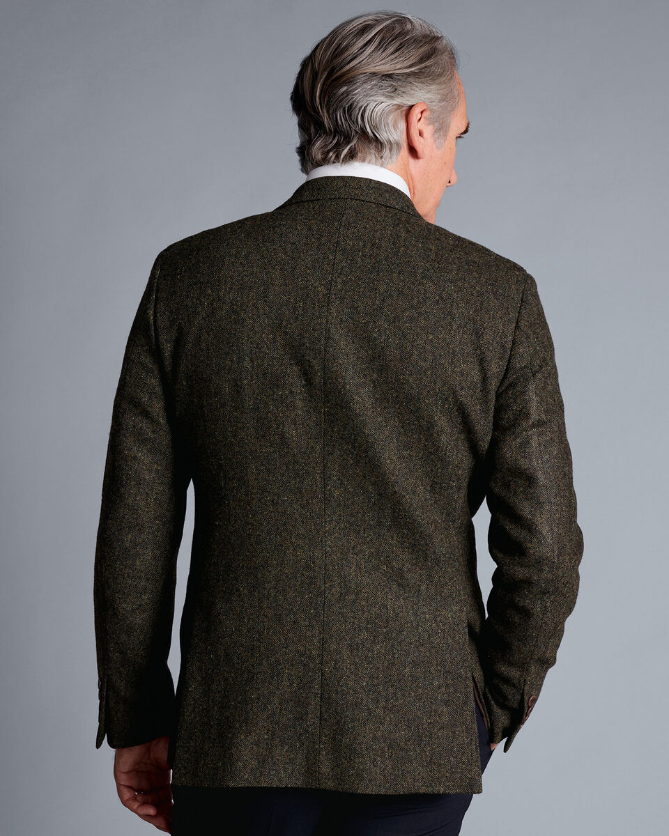 Textured Wool Jacket - Forest Green | Charles Tyrwhitt