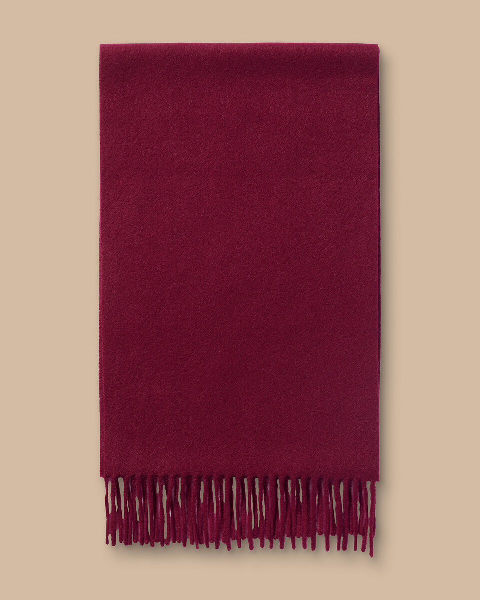 Cashmere Scarf - Dark Red | Charles Tyrwhitt