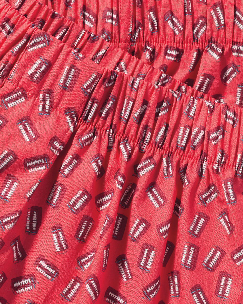 Telephone Box Print Woven Boxers - Coral Pink | Charles Tyrwhitt