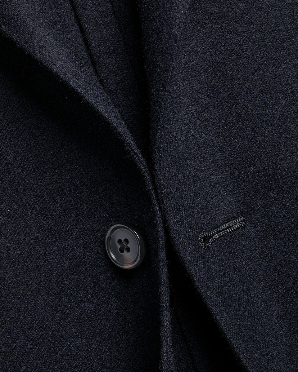 Unstructured Wool Twill Jacket - Navy | Charles Tyrwhitt