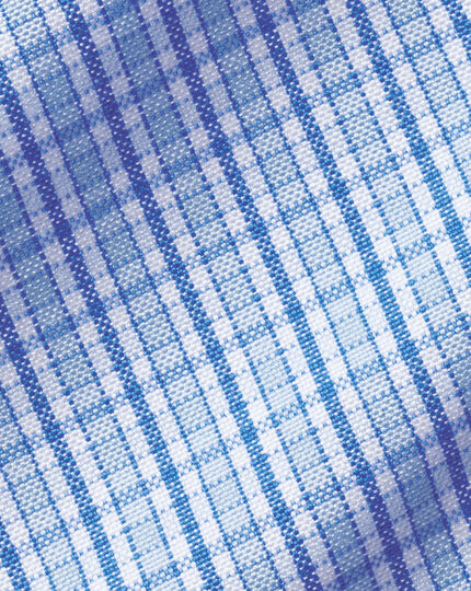 Button-Down Collar Non-Iron Check Oxford Shirt - Cornflower Blue ...